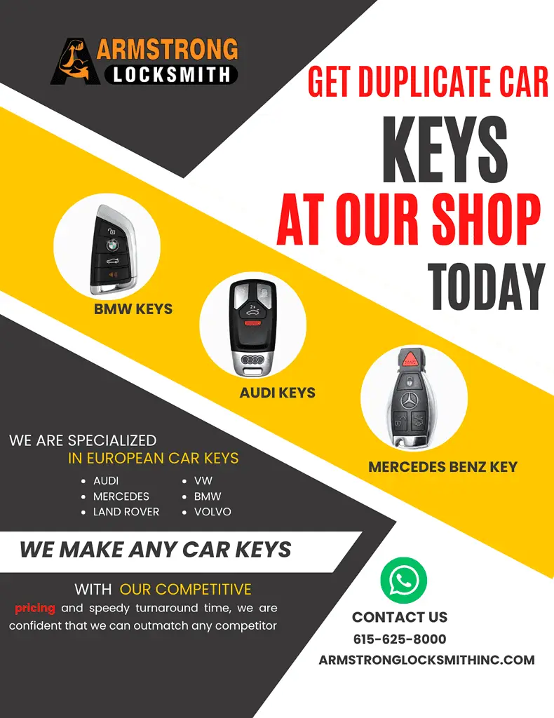 Local locksmith to make automotive transponder keys in Nashville, TN